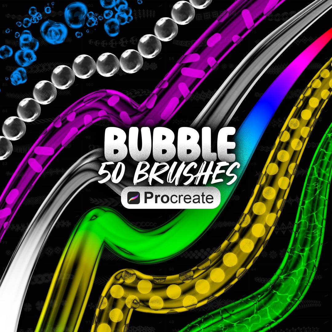 50 Procreate Bubble Brushes | 3D Bubble Lettering Procreate Brushes ...