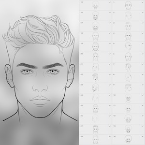 100 Procreate Male Head Stamps Part -1 | Procreate Men Head Stamp ...