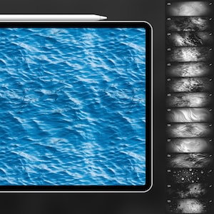 110 Procreate Water Textures | Procreate Seamless Water Brushes ...