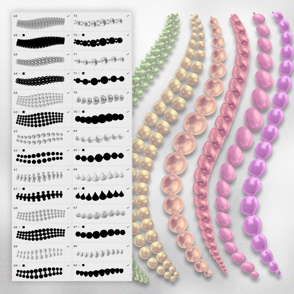 100 Procreate 2D Jewelry Brushes | Procreate Necklace Brushes ...