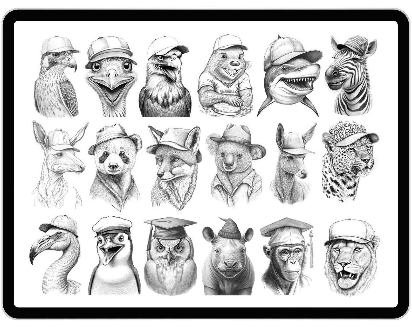 70 Procreate Animals With Hat Stamp Brushes Dog Cat - Etsy
