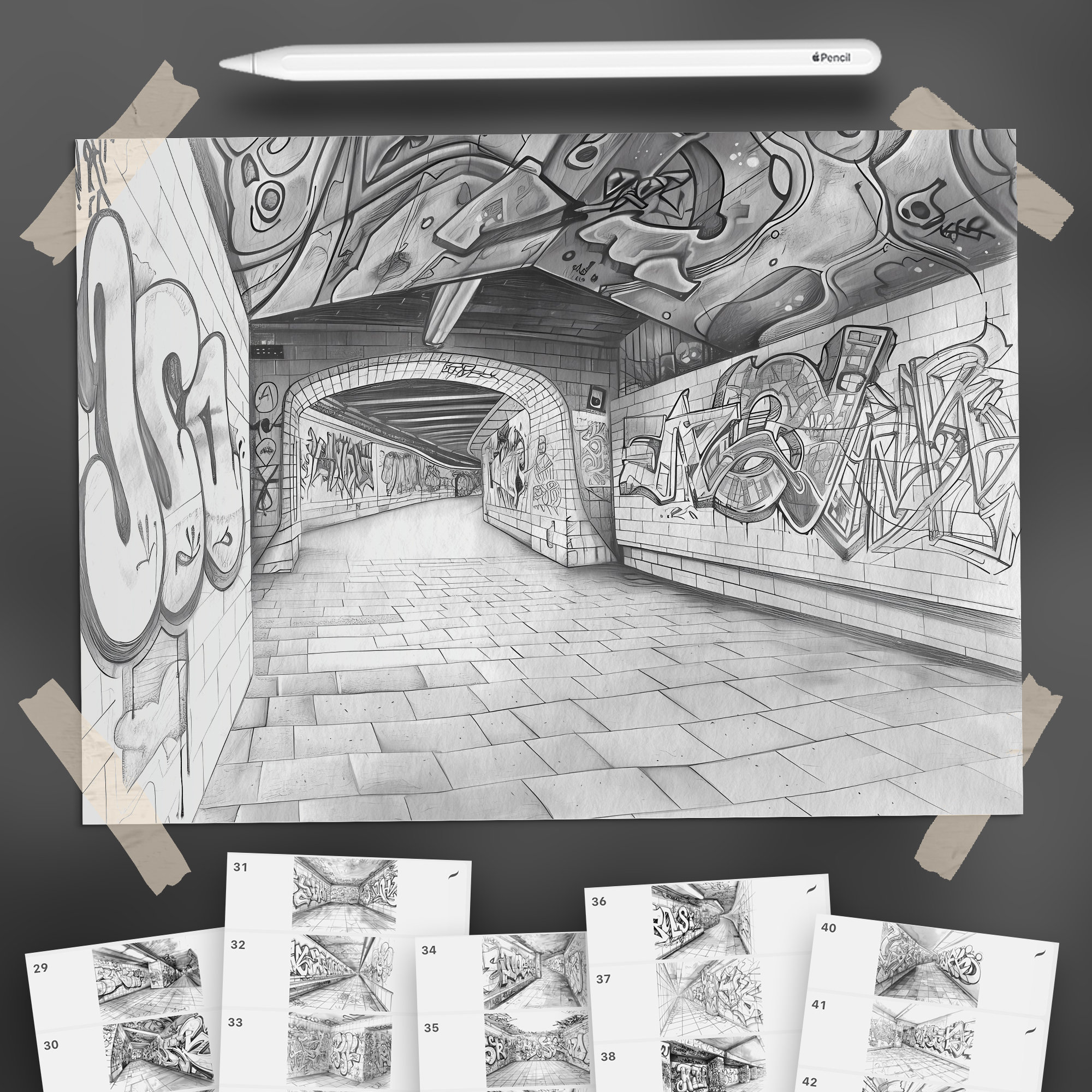 100 Procreate Graffiti Walls Backgrounds | Procreate Urban Decay Stamps ...