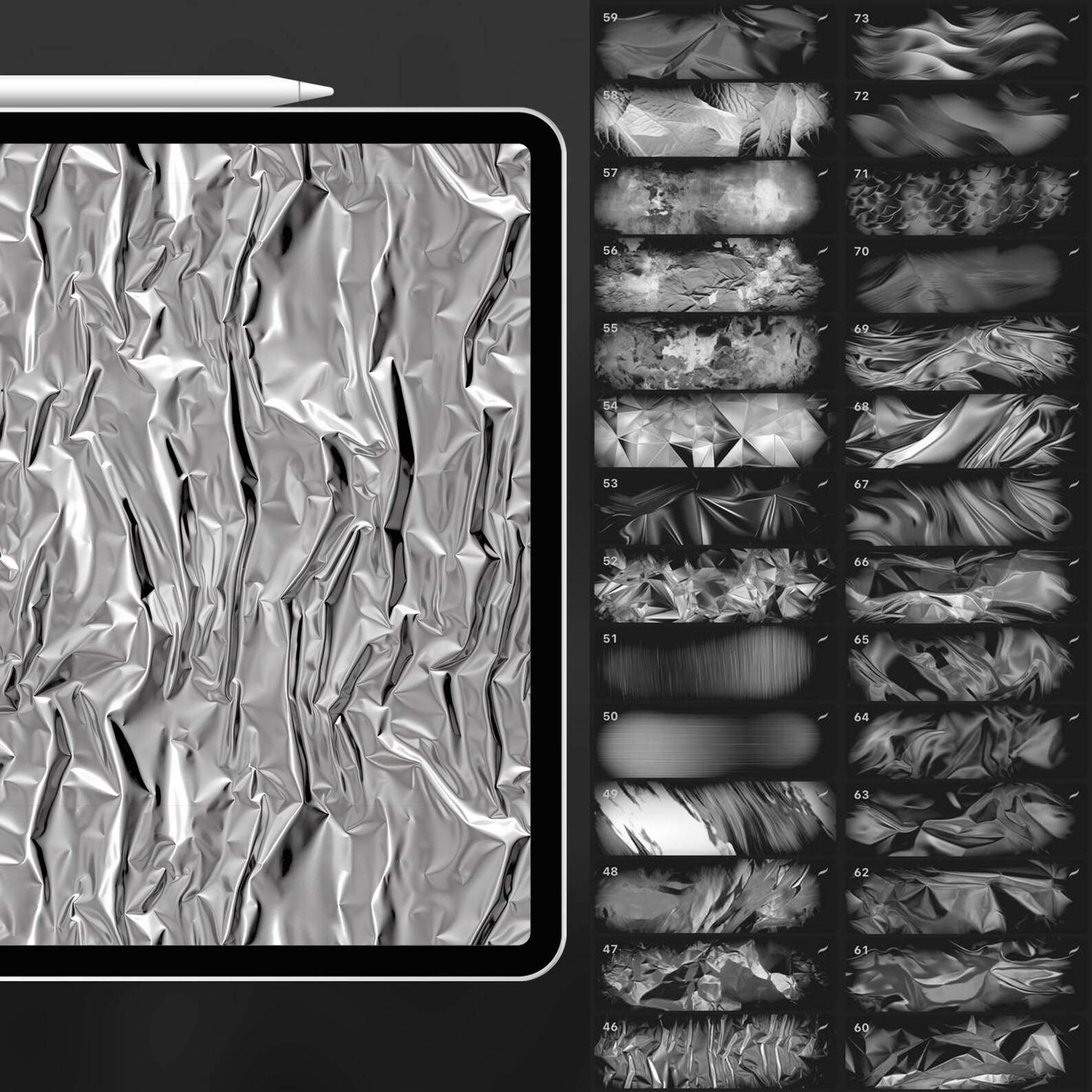 150 Procreate Foil Textures | Metal Foil Procreate Seamless Texture ...