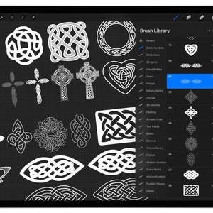 30 Procreate Celtic Knotwork Stamp Brushes, Shapes, Circles, Squares, Cross, Borders, Lines - Etsy