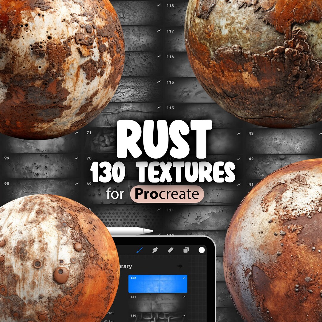 130 Procreate Rust Textures | Metal Rust Procreate Pattern Seamless ...