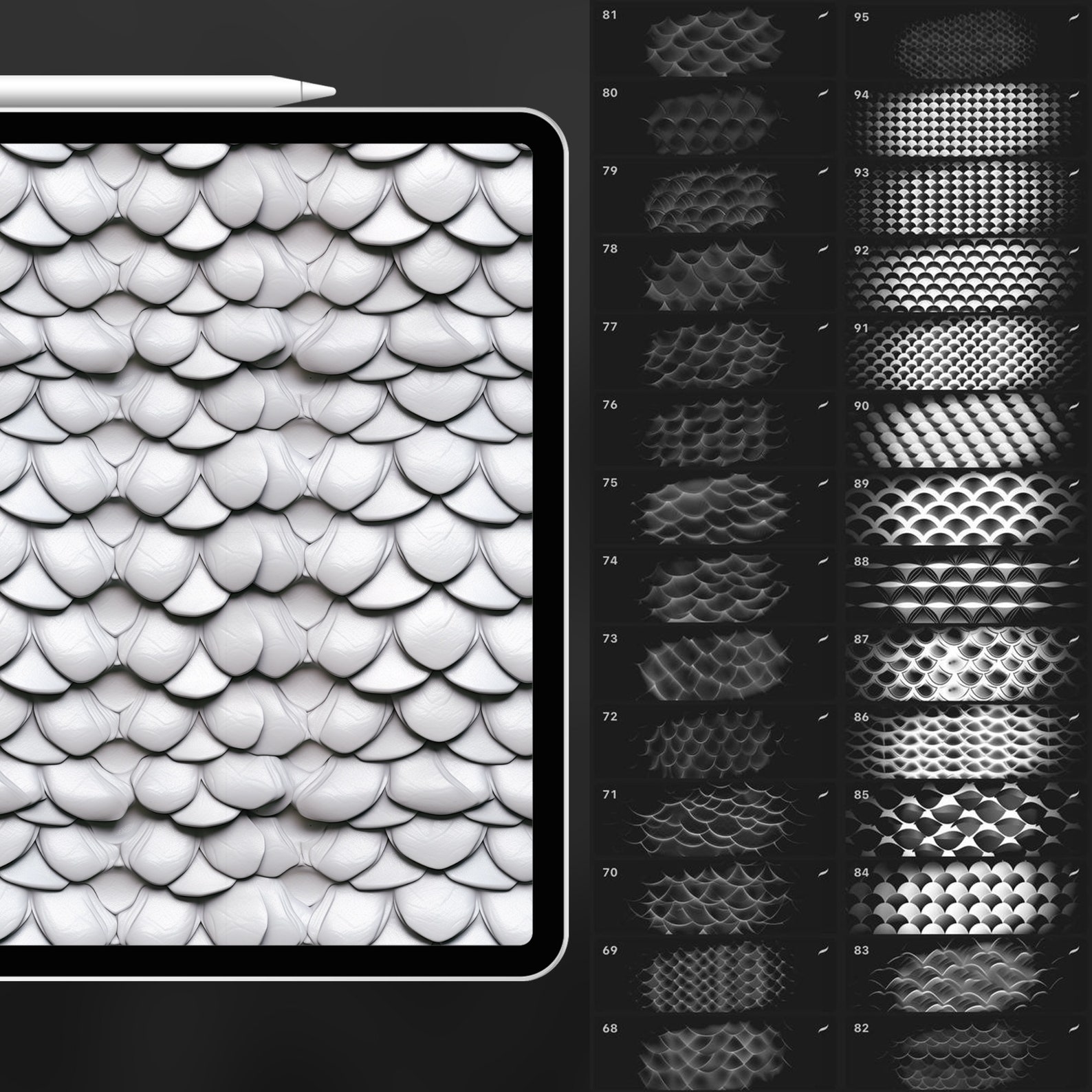 120 Procreate Scale Textures | Mermaid Scale Procreate Texture Seamless ...