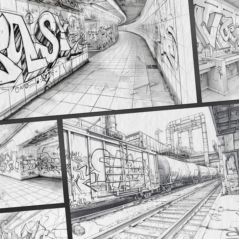 100 Procreate Graffiti Walls Backgrounds | Procreate Urban Decay Stamps ...