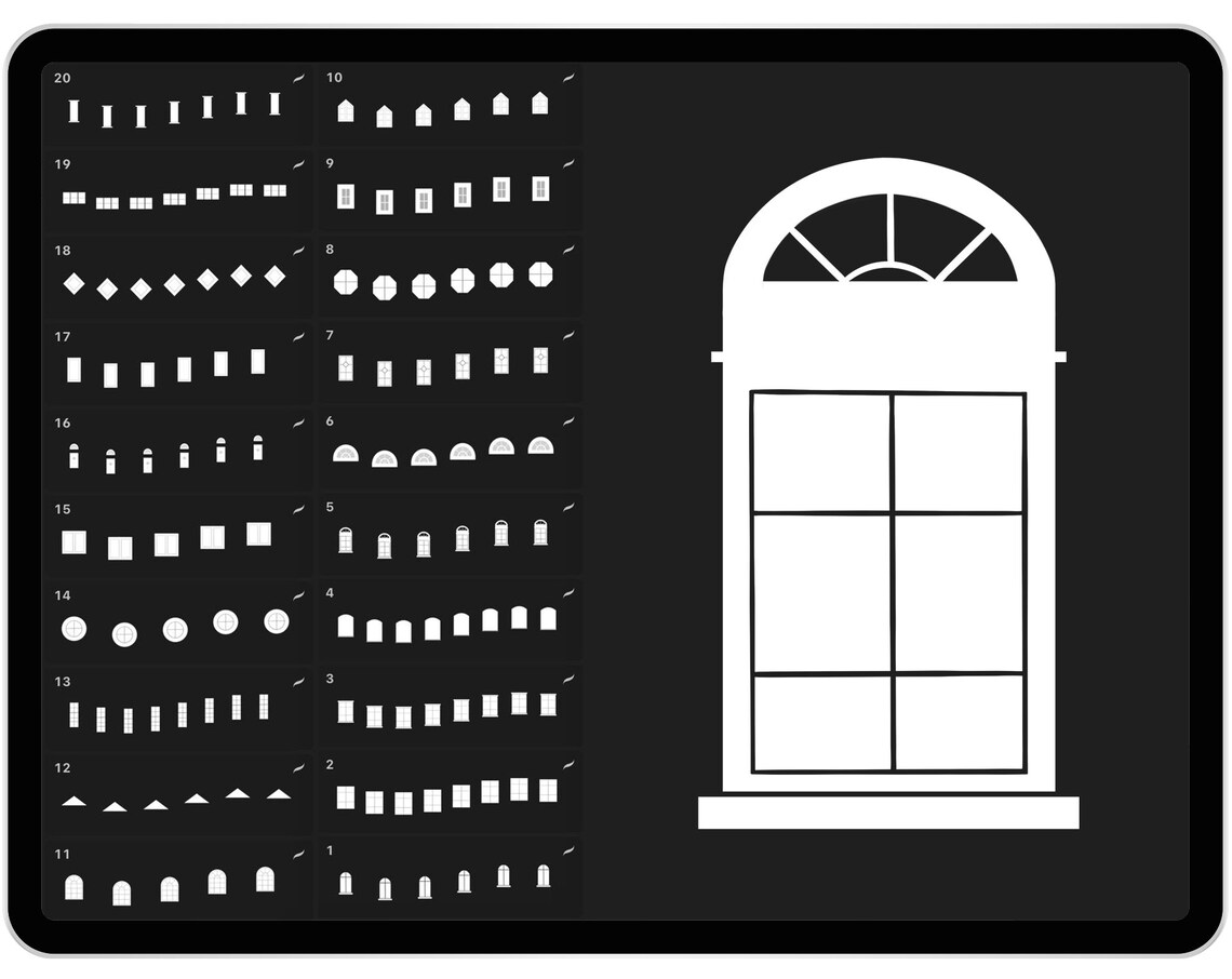 20 Procreate Windows Brushes City Brushes Bundle Skyline - Etsy