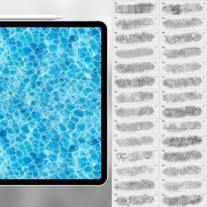 80 Procreate Pool Water Textures | Water Procreate Seamless Pattern ...