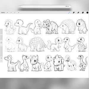 150 Procreate Cute Dinosaurs Stamps Procreate Dino Stamp Brushes ...