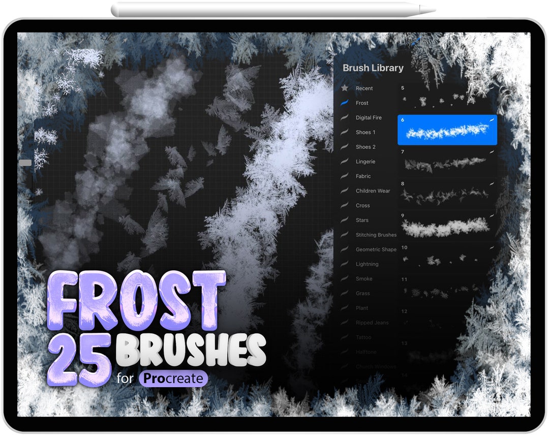 25 Procreate Frost Brushes, Procreate Winter Brushes, Procreate Snow ...