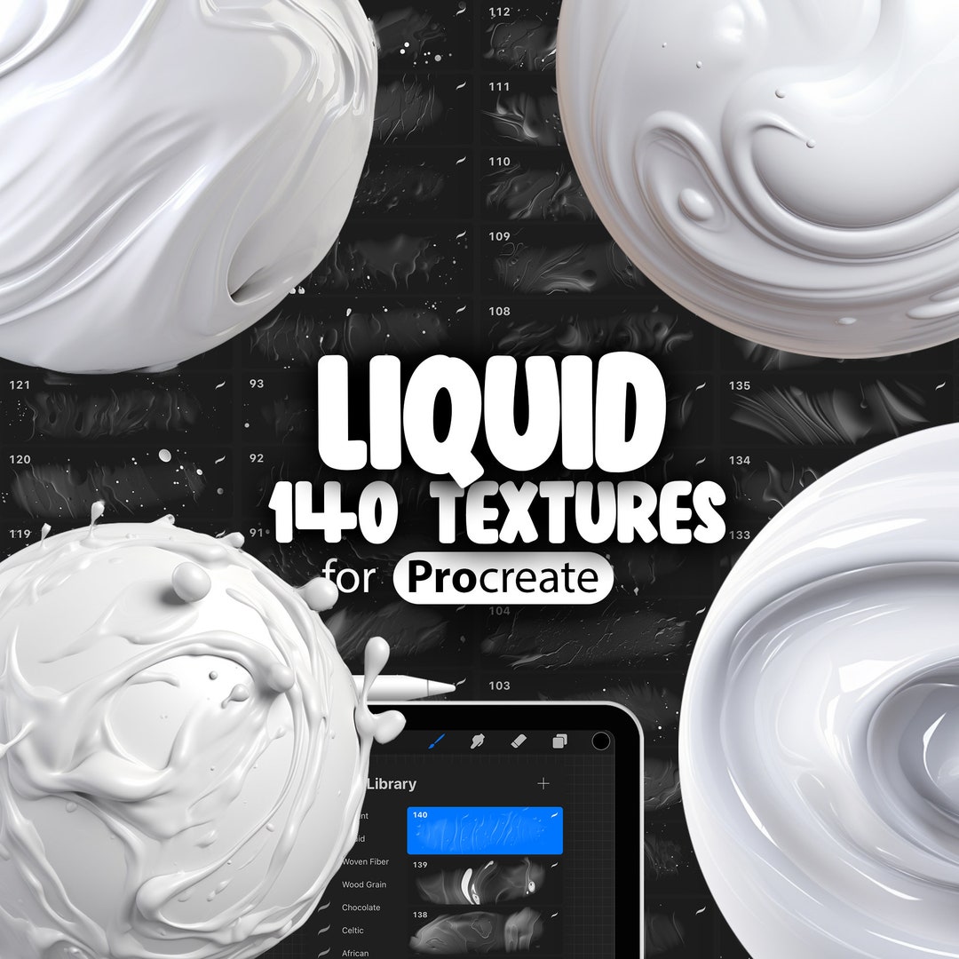 140 Procreate Liquid Splatter Texture | Glossy Paint Drips Procreate ...