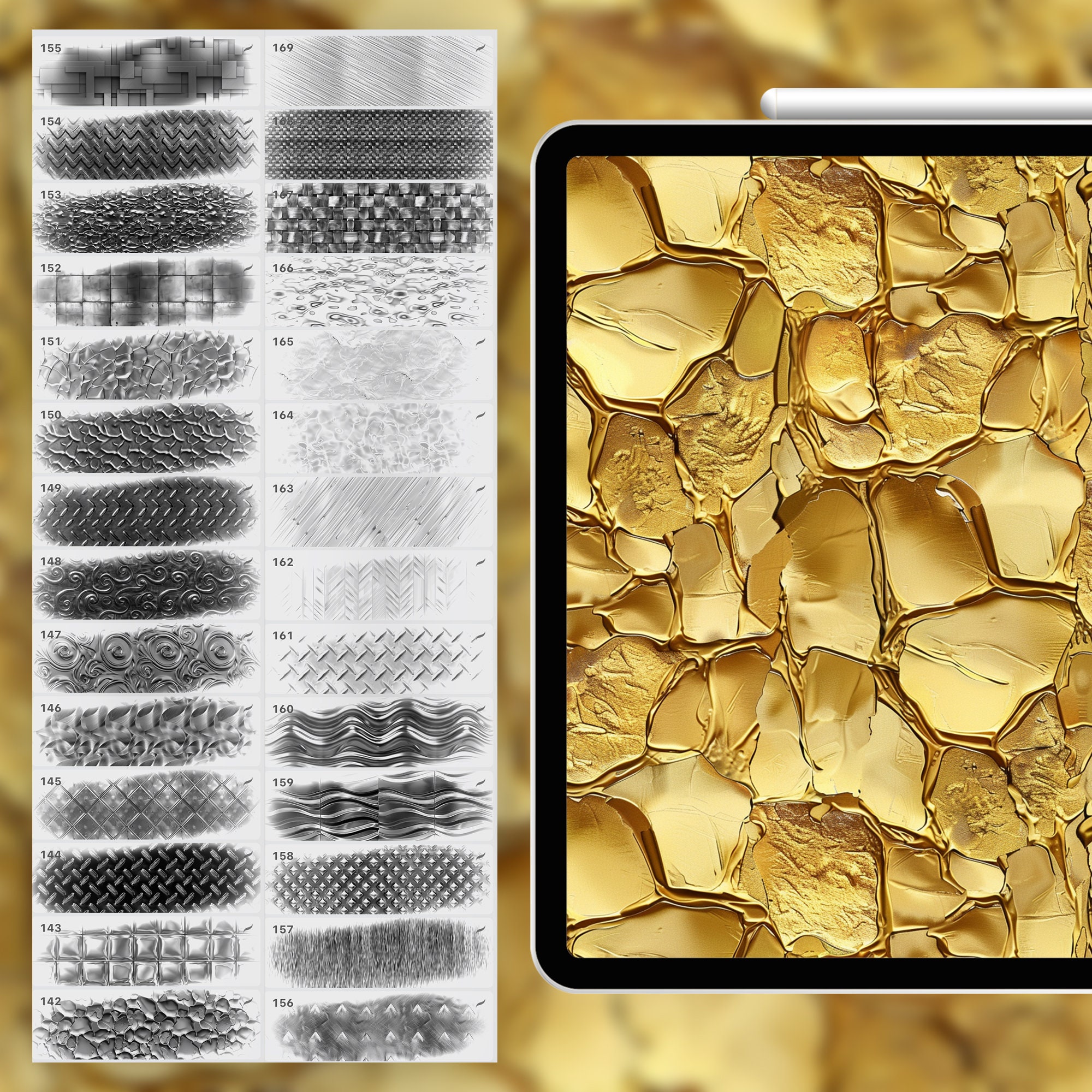 160 Procreate Metal Texture | Metallic Procreate Texture Seamless ...