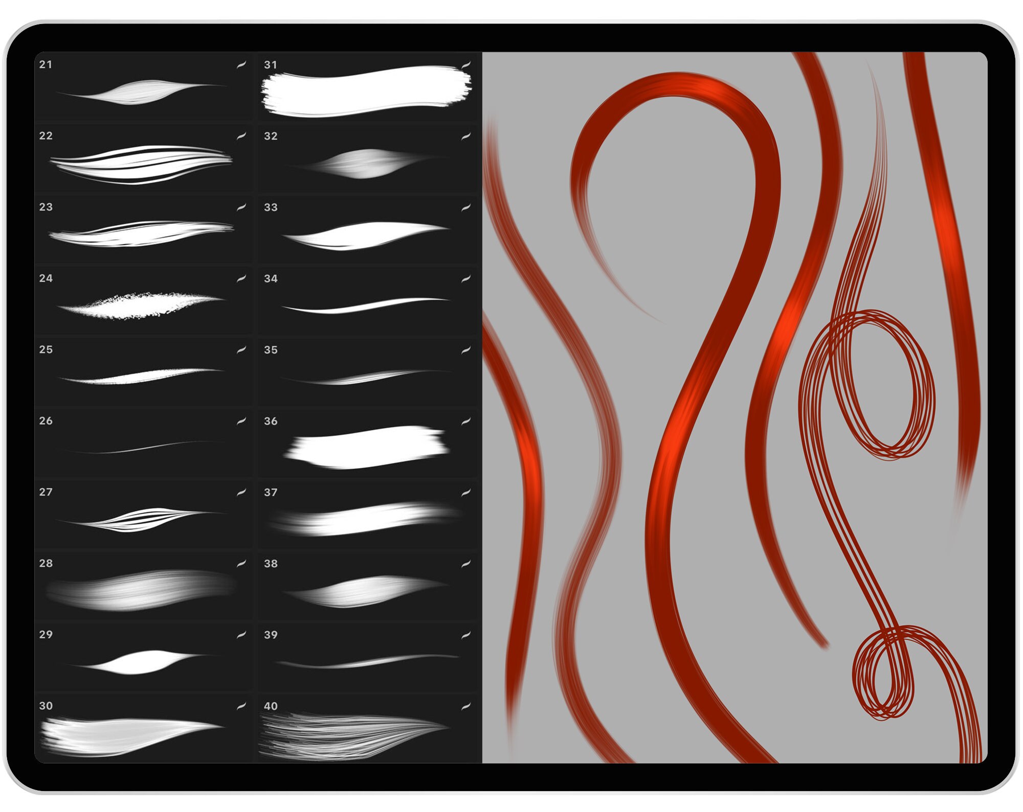 40 Procreate Hair Brushes Procreate Curly Hair Procreate Etsy