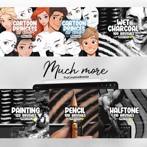 130 Procreate Cartoon Princesses Stamps | Procreate Cartoon Princess ...