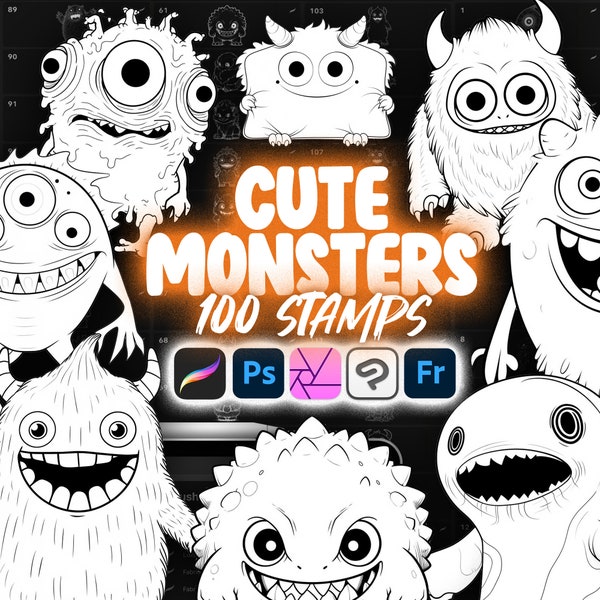 Monster Stamps - Etsy