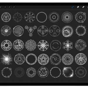 80 Procreate Arcane Circles Symbols Stamp Brushes, Arcane Circles ...