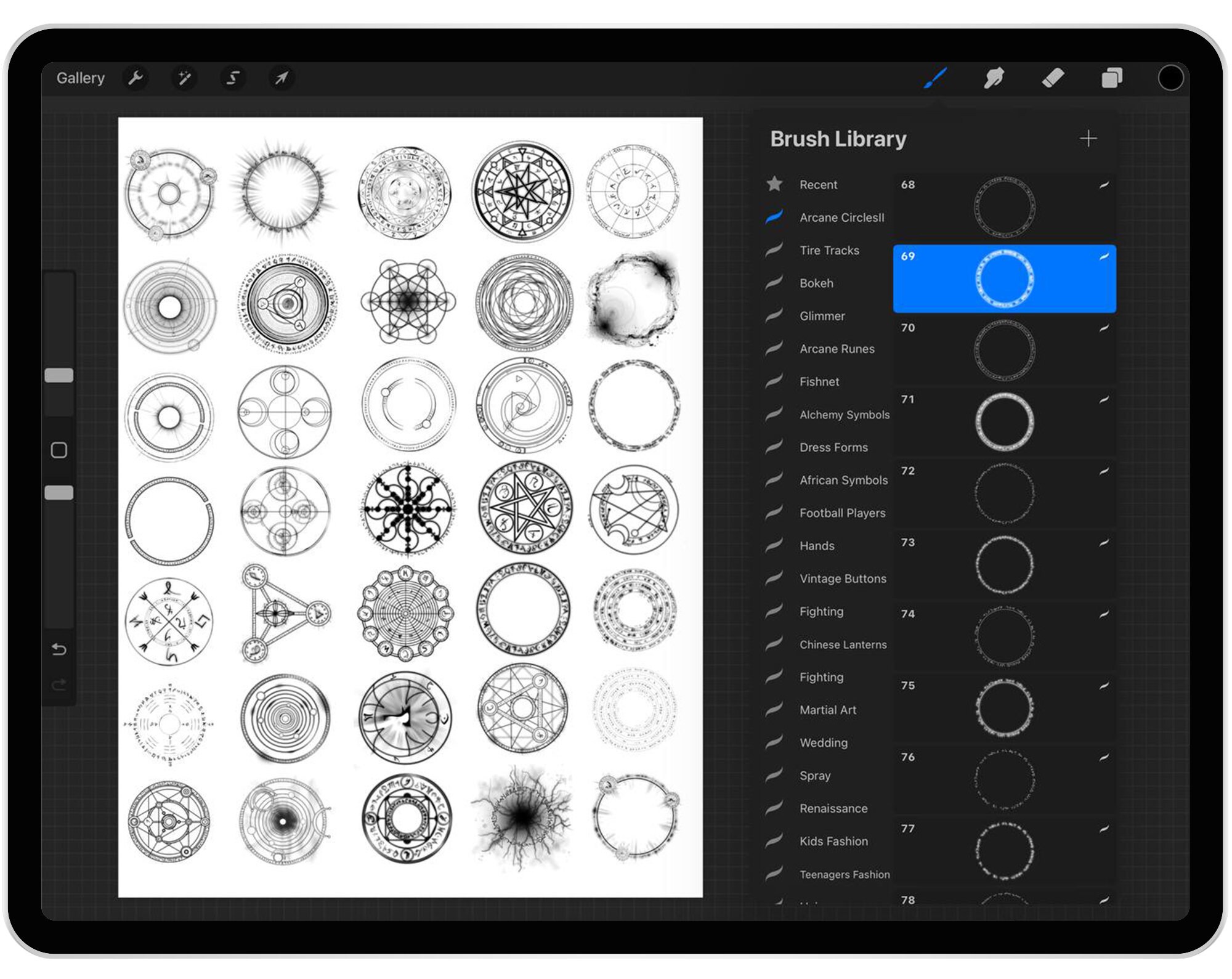 80 Procreate Arcane Circles Symbols Stamp Brushes, Arcane Circles ...