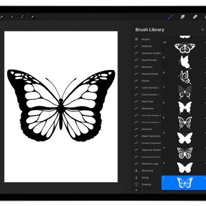20 Procreate Butterfly Stamp Brushes, Procreate Butterfly Brush ...