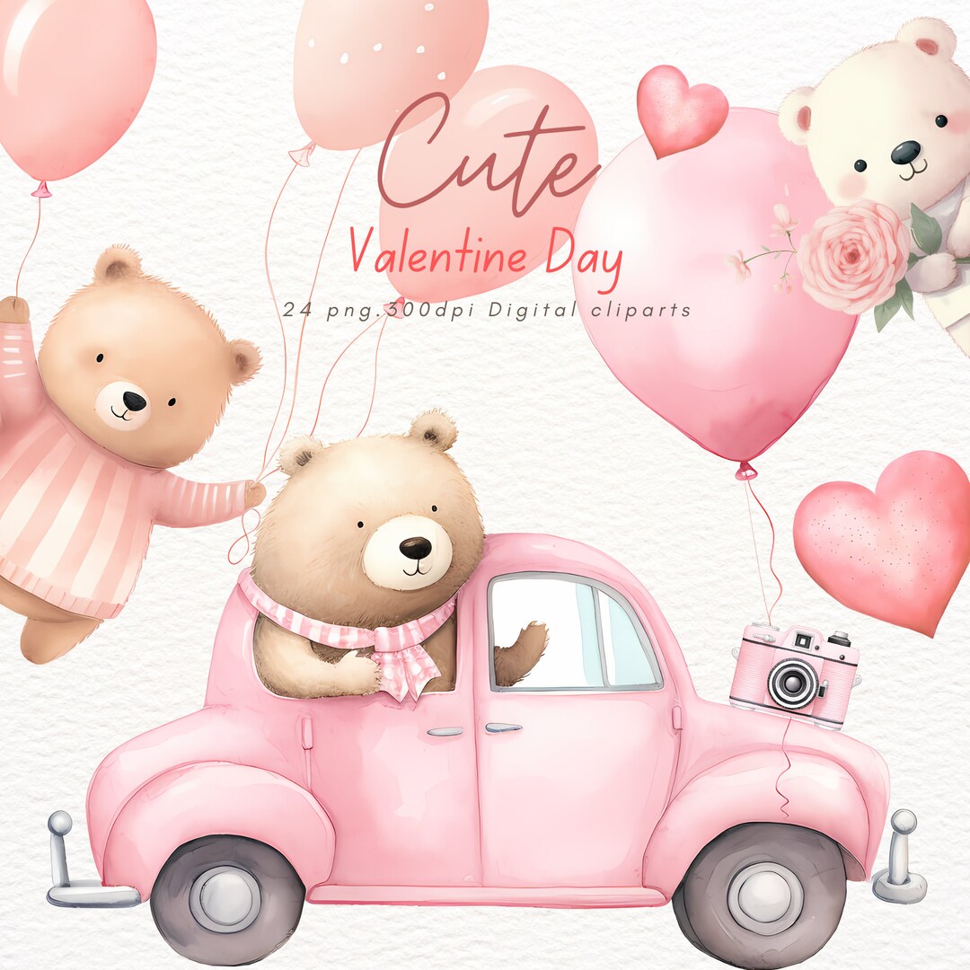 Valentine Day Digital Watercolor Clipart Png - Etsy