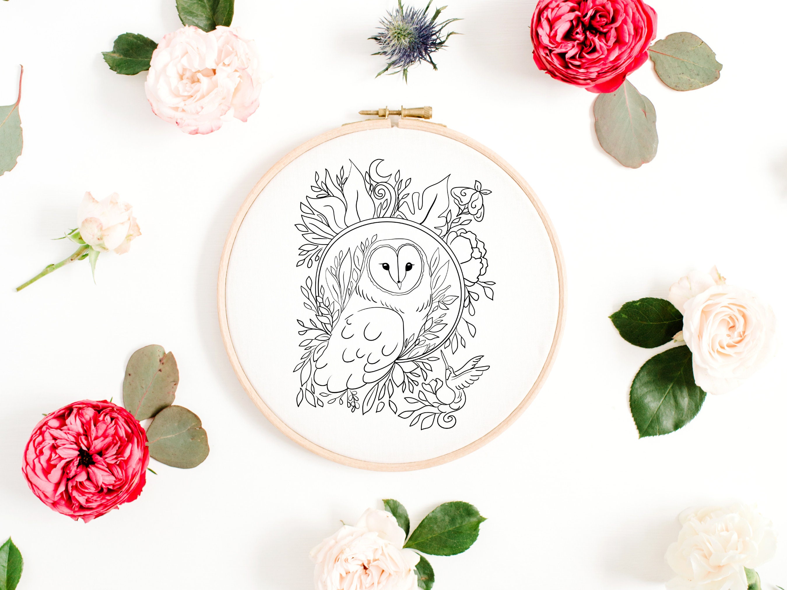 Owl Embroidery Pattern Animal Embroidery Design Beginner Embroidery Hand Embroidery Printable ...