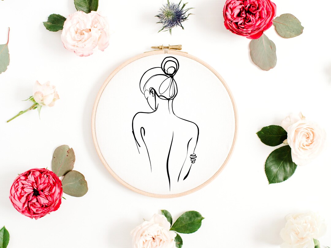 Female Lineart Embroidery Pattern | Beginner Embroidery Pattern PDF ...