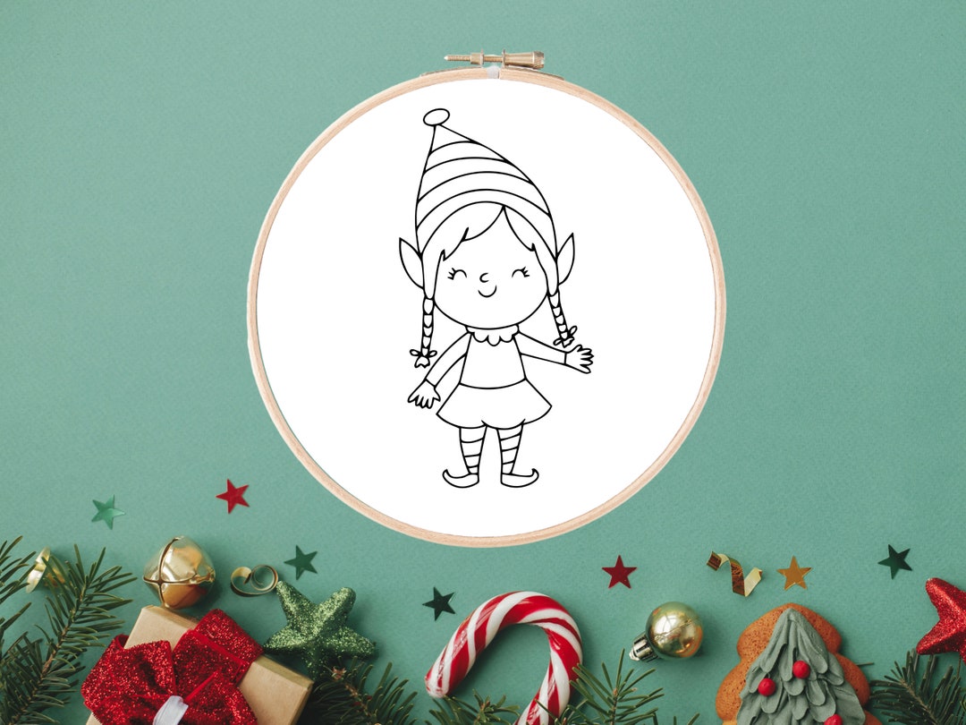 Christmas Embroidery Pattern | Elf Embroidery Pattern | Hand Embroidery ...