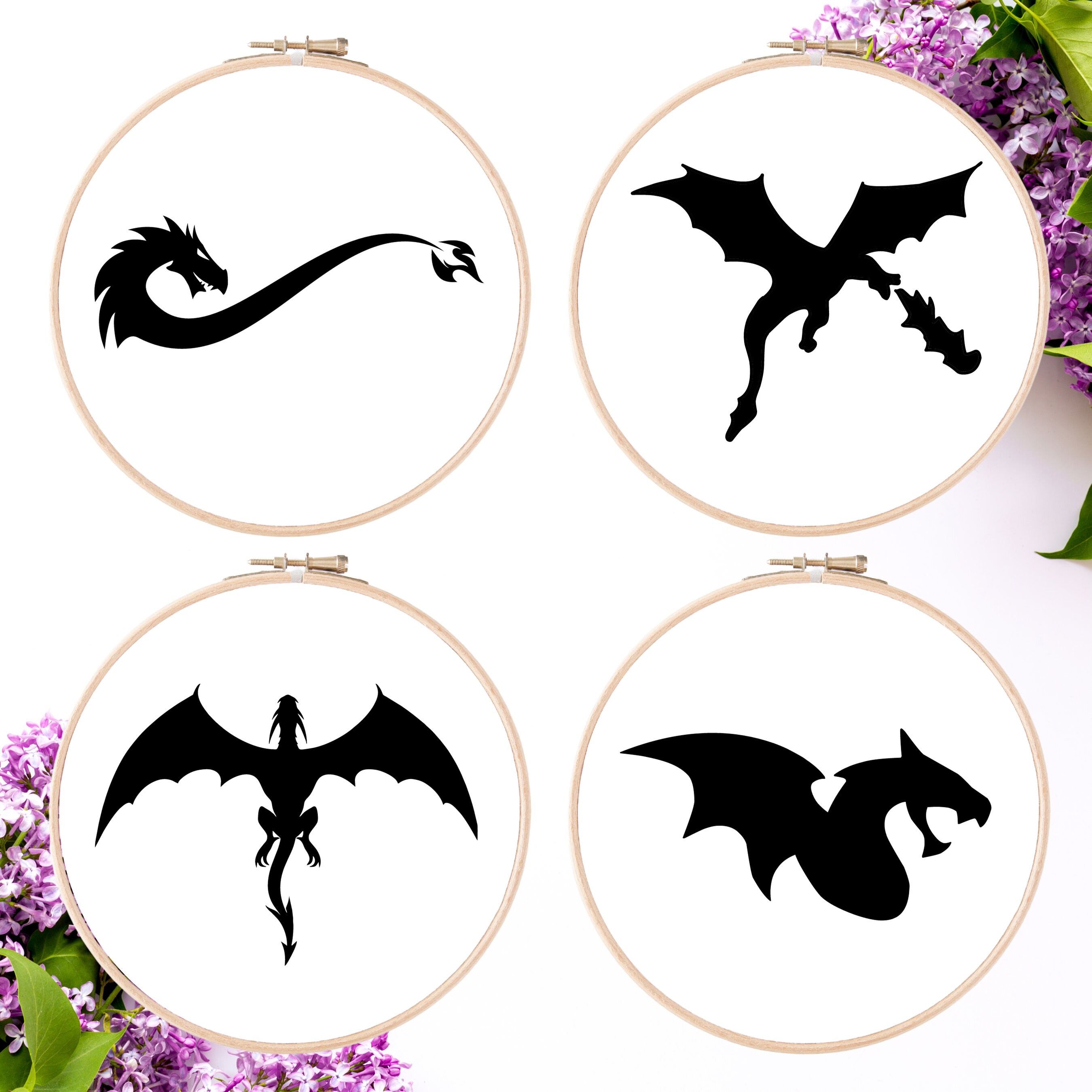 Dragon Embroidery Bundle Fantasy Embroidery Pattern Beginner Embroidery ...