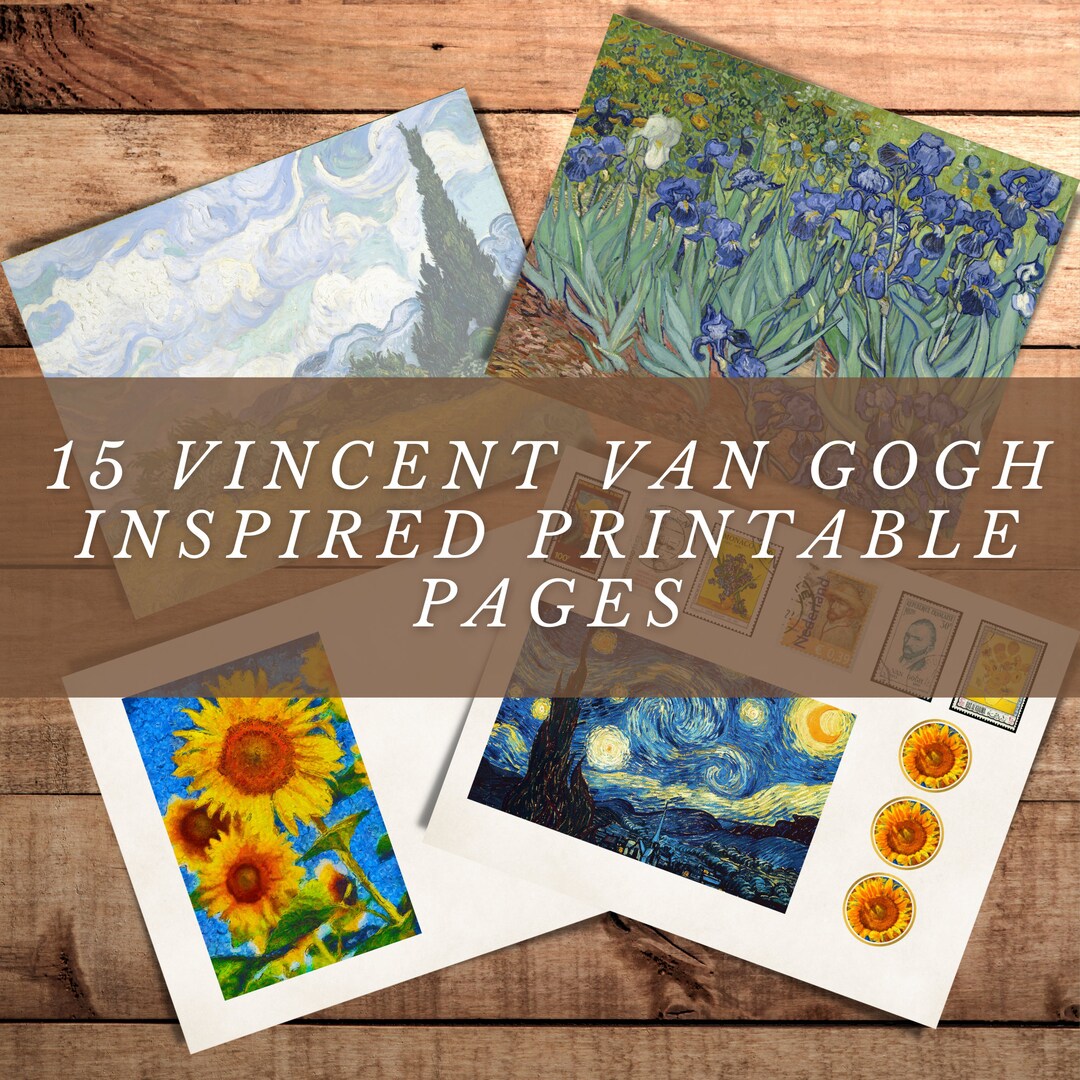 15 Vincent Van Gogh Inspired Printable Pages | Scrapbooking | Ephemera ...
