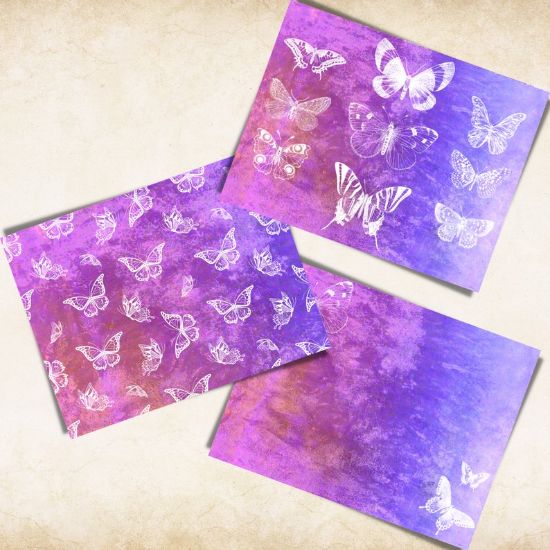 12 Butterfly Printable Pages | Scrapbooking | Ephemera | Letter Writing ...