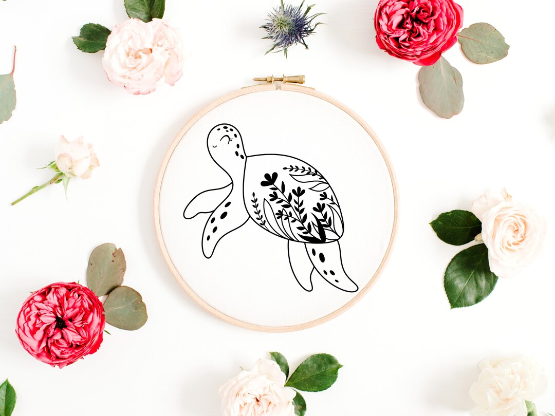 Sea Turtle Embroidery Pattern | Beginner Embroidery Pattern PDF | Hand ...