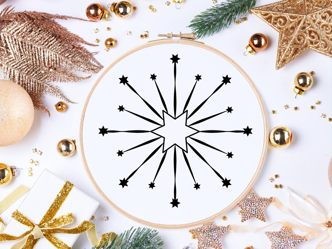 Star Embroidery Pattern | Snowflake Embroidery | Christmas Embroidery ...