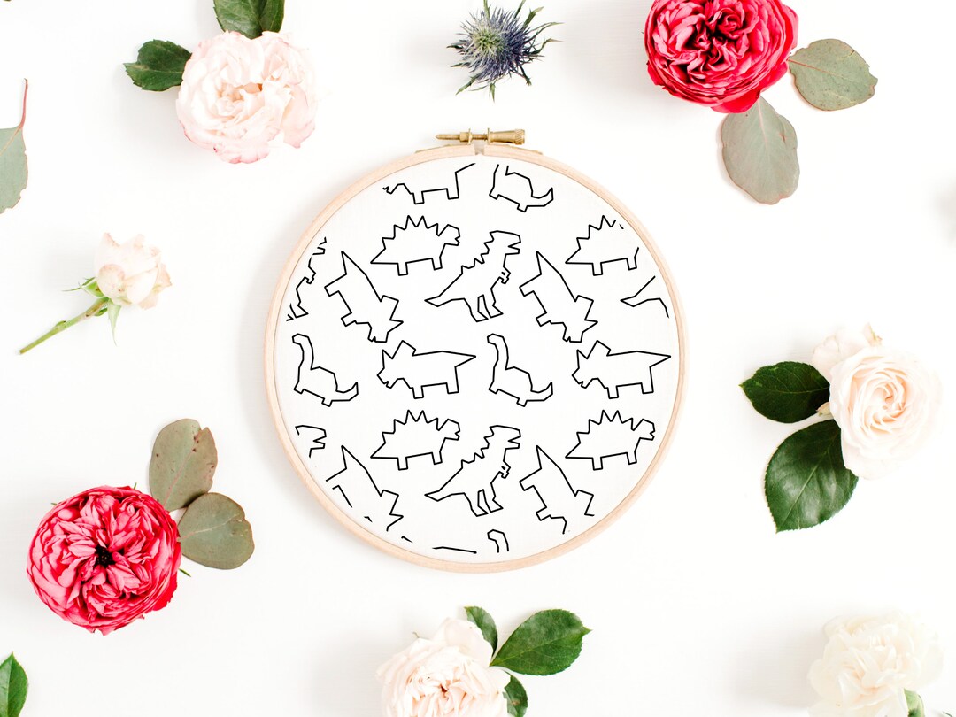 Dinosaur Embroidery Pattern Hand Embroidery Design Digital - Etsy
