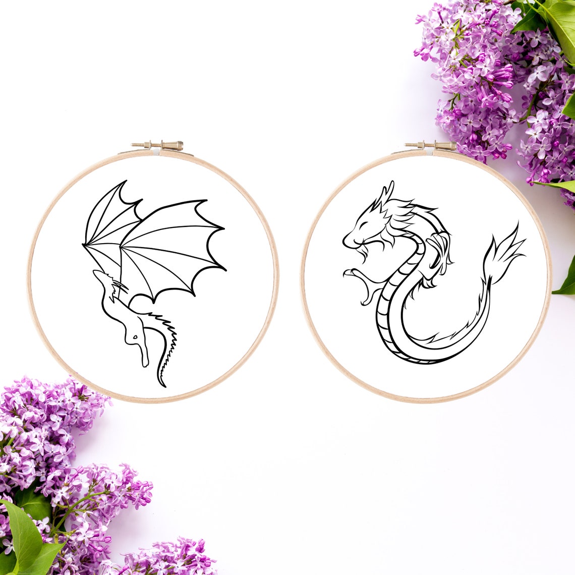 Dragon Embroidery Bundle Fantasy Embroidery Pattern Beginner Embroidery ...