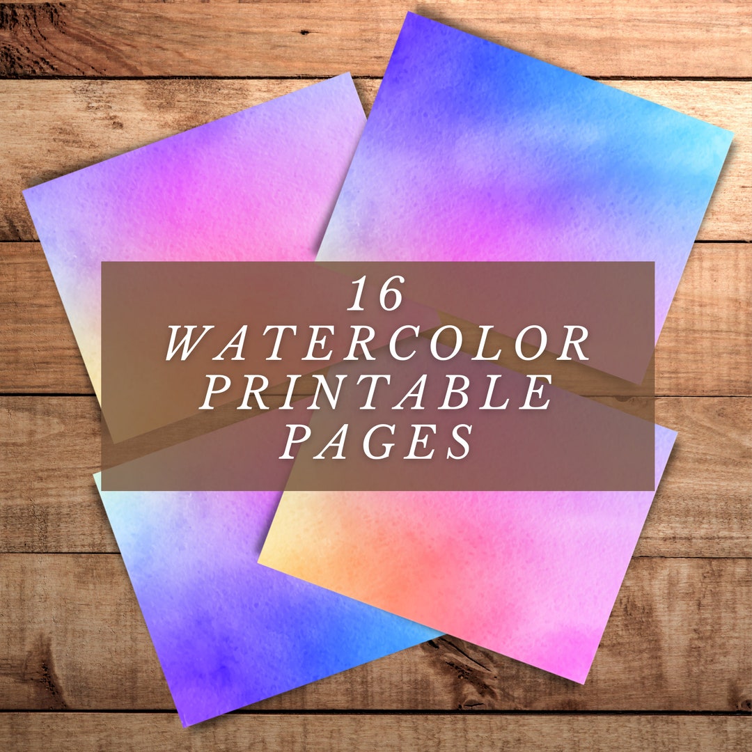 16 Watercolor Printable Pages | Scrapbooking | Ephemera | Letter ...