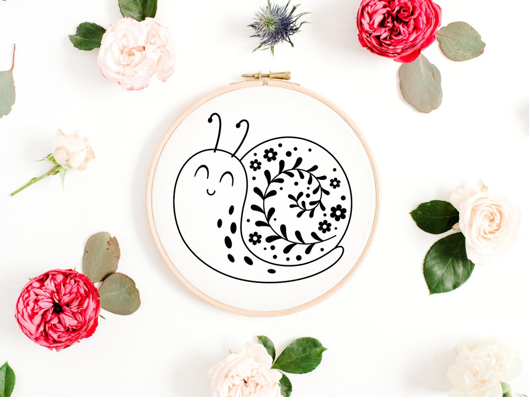 Snail Embroidery Pattern Beginner Embroidery Pattern PDF Hand ...