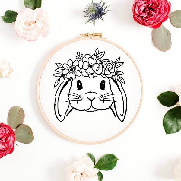 Rabbit Hand Embroidery Pattern - Etsy