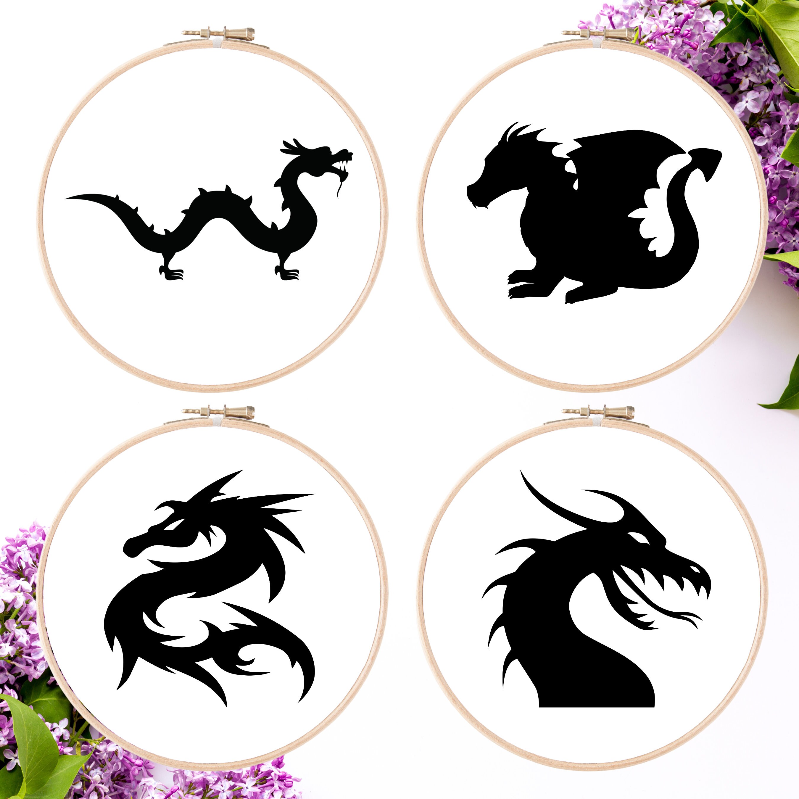 Dragon Embroidery Bundle Fantasy Embroidery Pattern Beginner Embroidery ...