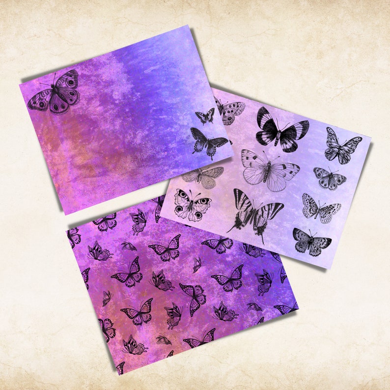 12 Butterfly Printable Pages | Scrapbooking | Ephemera | Letter Writing ...