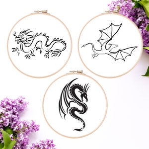Dragon Embroidery Bundle | Fantasy Embroidery Pattern | Beginner ...