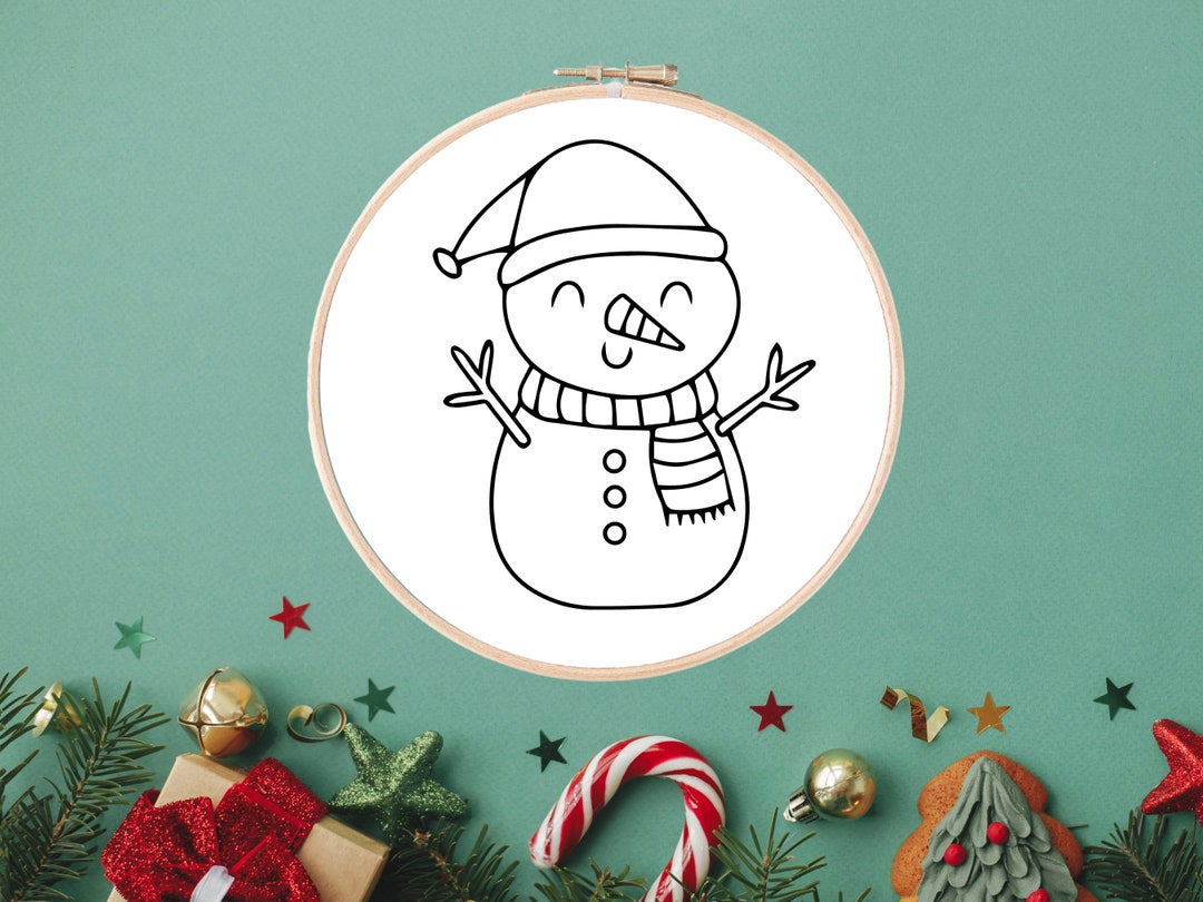 Christmas Embroidery Pattern | Snowman Embroidery Pattern | Hand ...