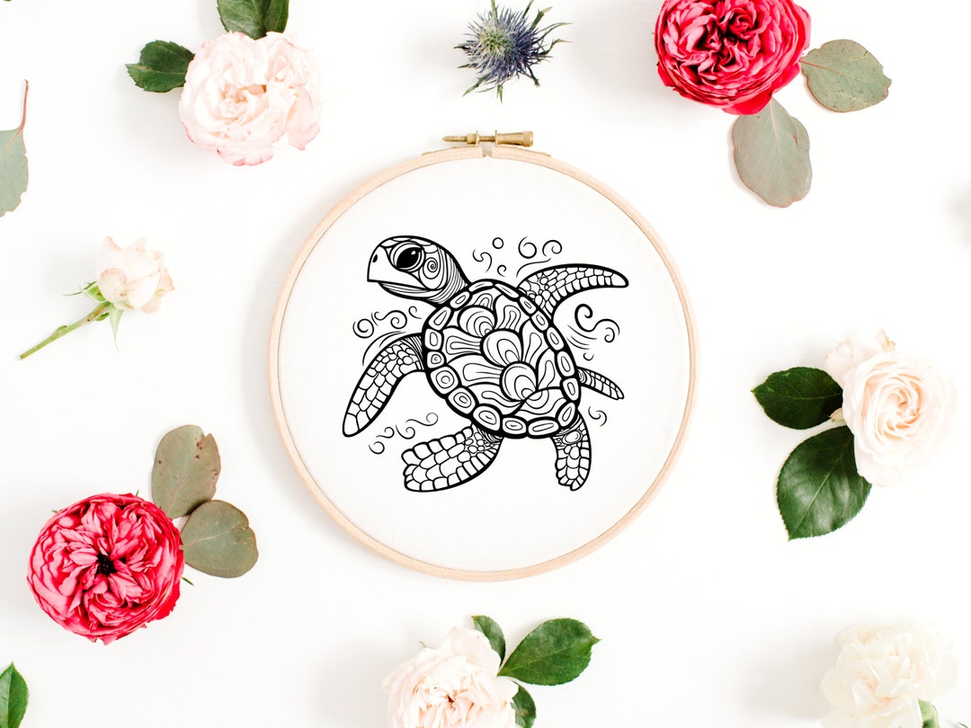 Turtle Embroidery Pattern Beginner Embroidery Pattern PDF Hand ...