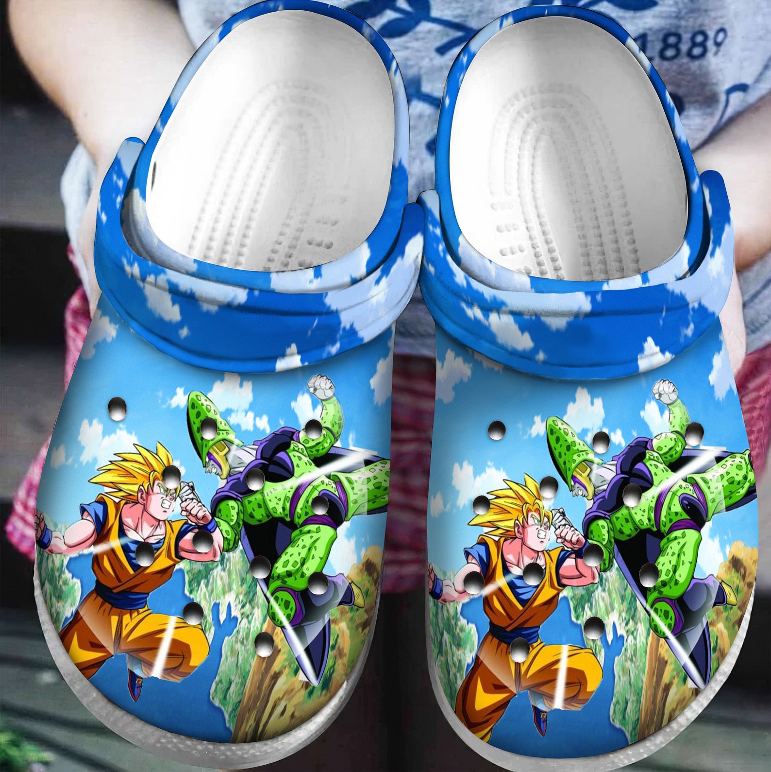 Goku x Cell Crocs Crocband Clog Clog comfortable for mens | Etsy