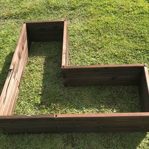 Outdoor Wooden L-shaped Corner Planter Box 40x16inches Garden Planter ...