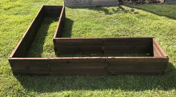 Outdoor Wooden L-shaped Corner Planter Box 64x16inches Garden | Etsy