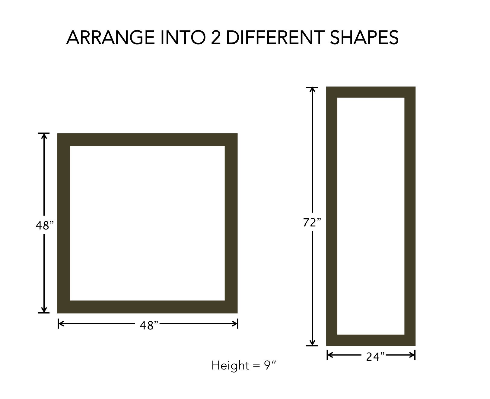 72 X 24" or 48 X 48 Inch Square Rectangular Outdoor Large Wooden ...