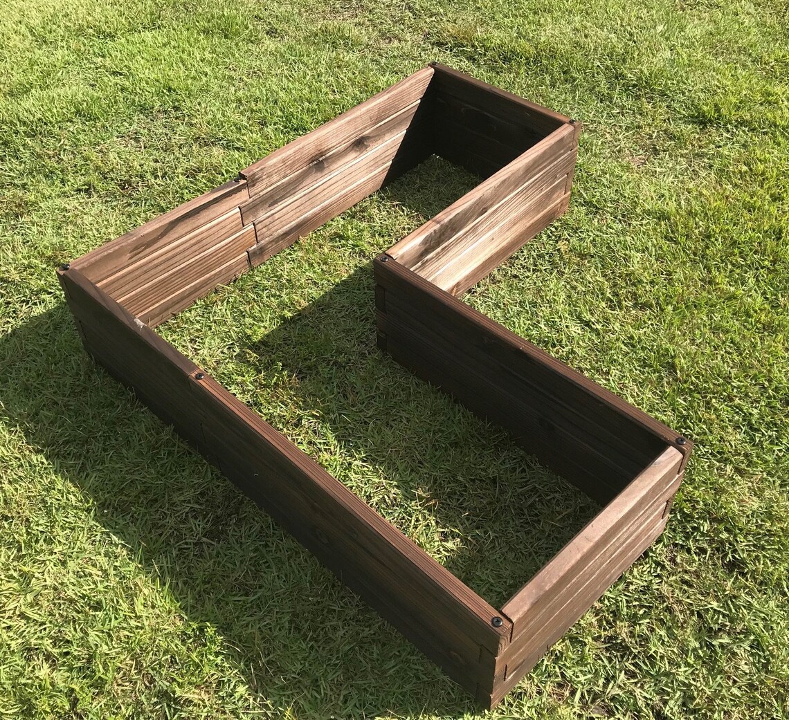 Outdoor Wooden L-shaped Corner Planter Box 40x16inches Garden - Etsy