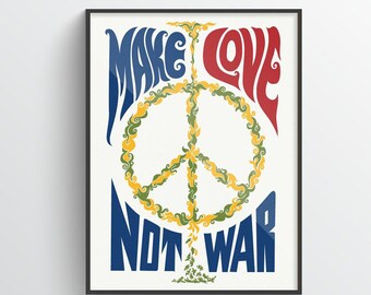 Make Love Not War Poster - Etsy