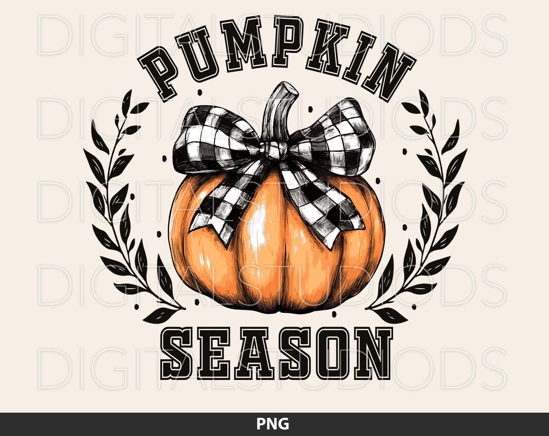 Pumpkin Season Png, Fall Bow Png, Retro Fall Coquette Bow Png, Autumn ...