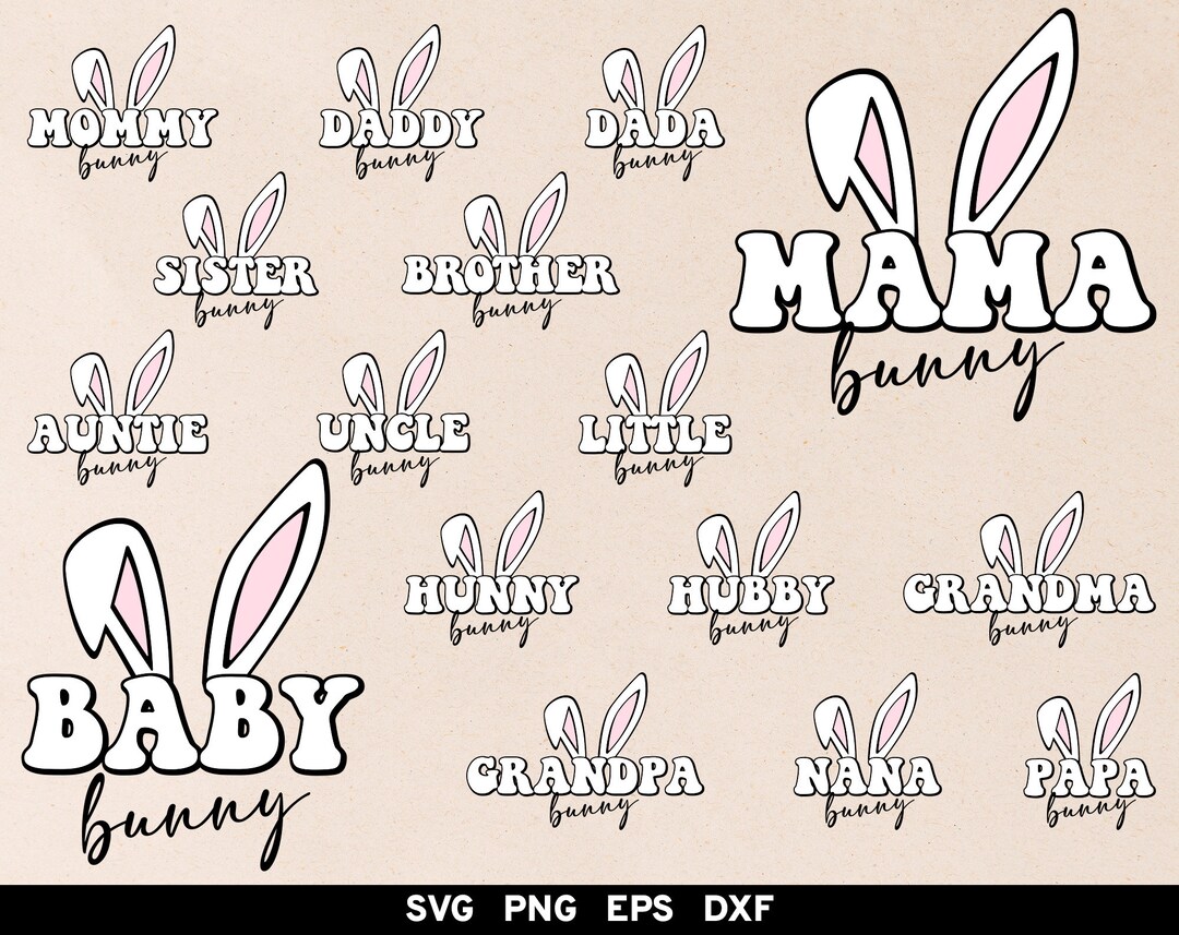 Family Bunny Svg, Family Easter Svg, Mama Bunny Svg, Baby Bunny Png ...